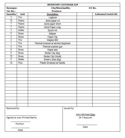 Procurement Forms | SK Baybay City, Leyte – SK Baybay City, Leyte