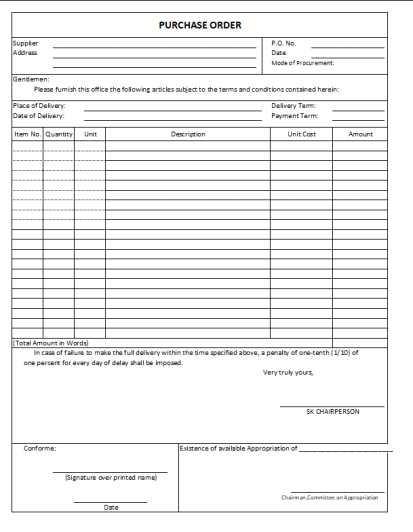 Procurement Forms | SK Baybay City, Leyte – SK Baybay City, Leyte